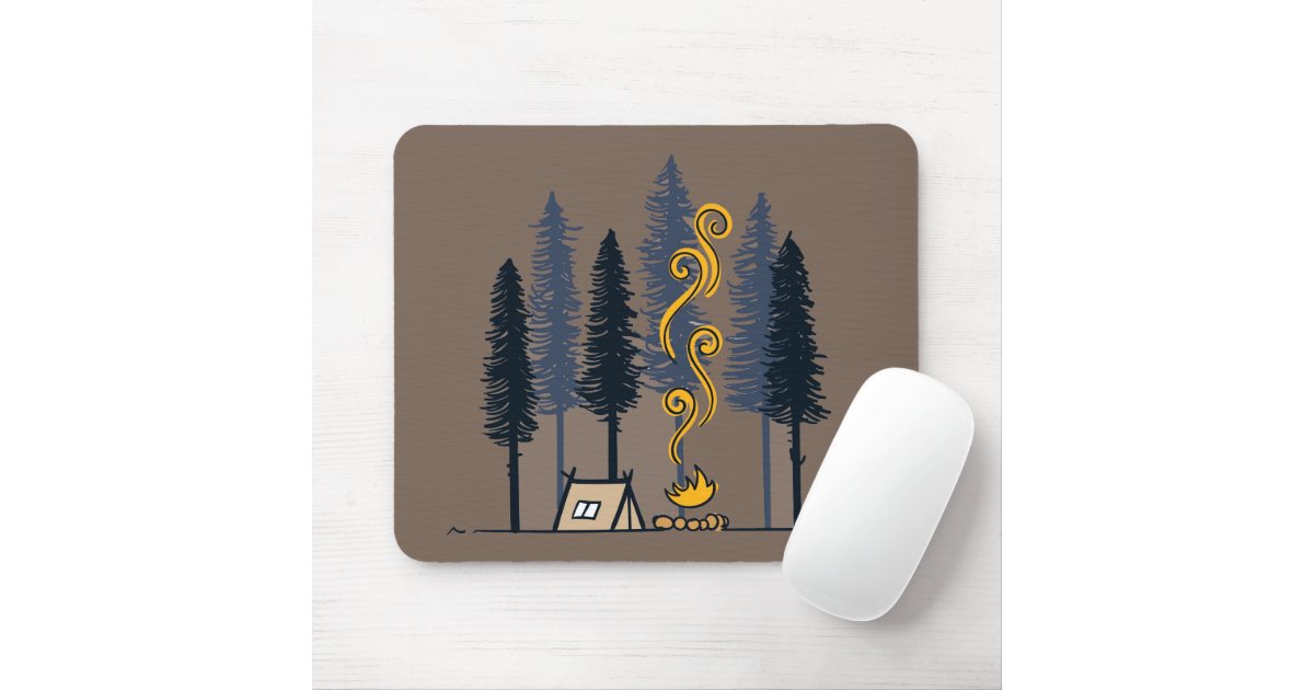 Cartoon Camping Mouse Pad | Zazzle
