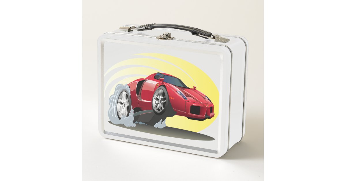 Cartoon car metal lunch box | Zazzle