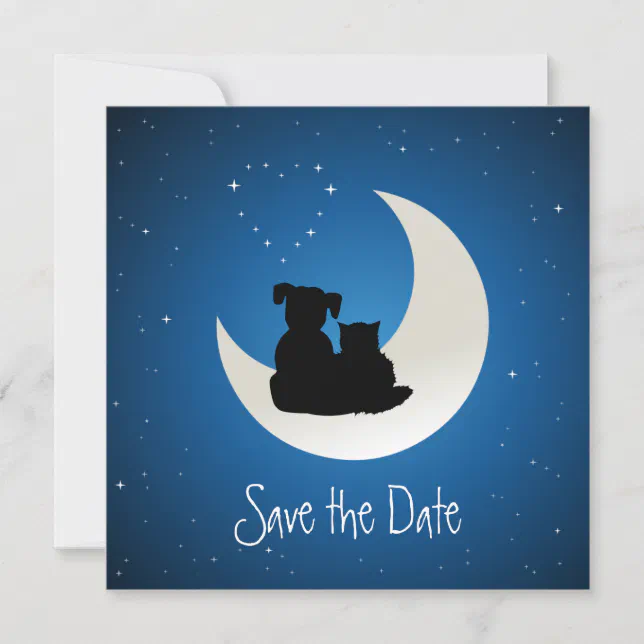 Cartoon Cat and Dog Soulmates Save the Date | Zazzle