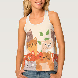 Cartoon Cats Tank Top | Zazzle