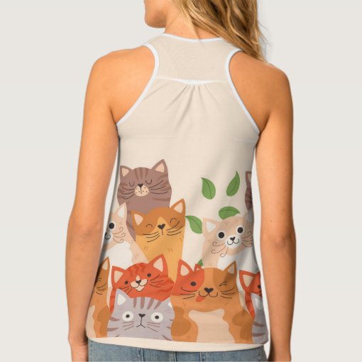 Cartoon Cats Tank Top | Zazzle