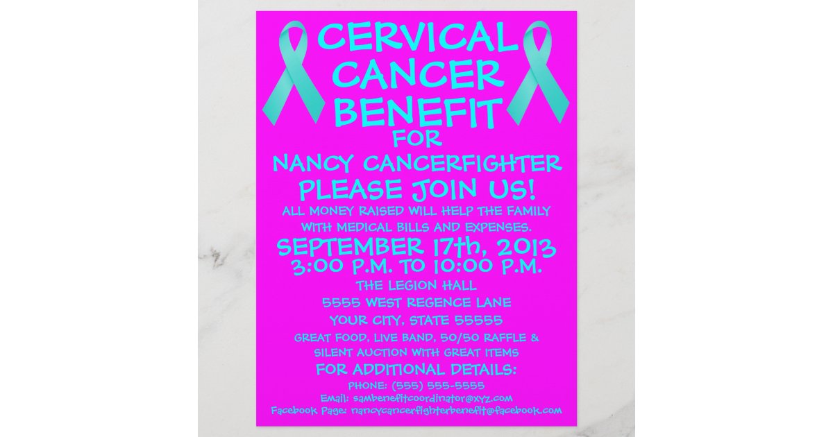 Cartoon Cervical Cancer Benefit Flyer | Zazzle