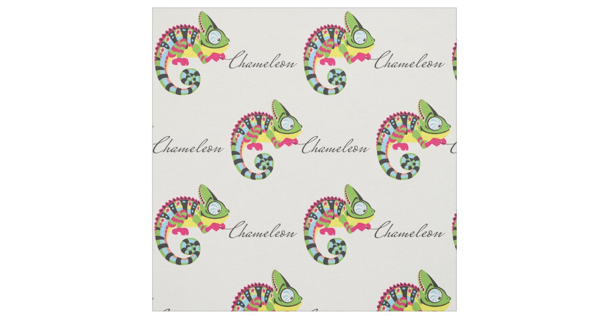 cartoon chameleon fabric | Zazzle.com