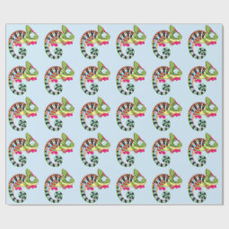 cartoon chameleon wrapping paper | Zazzle