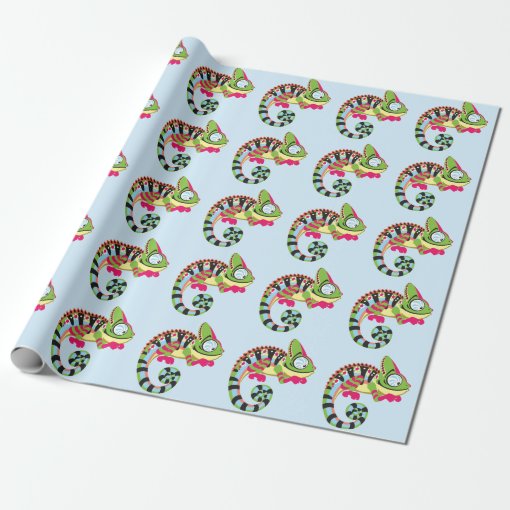 cartoon chameleon wrapping paper | Zazzle