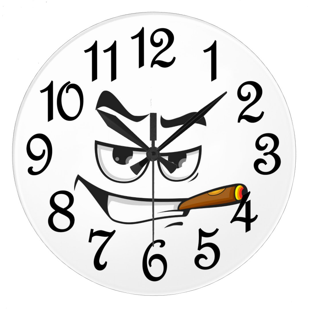Cartoon Character Face Large Clock | Zazzle