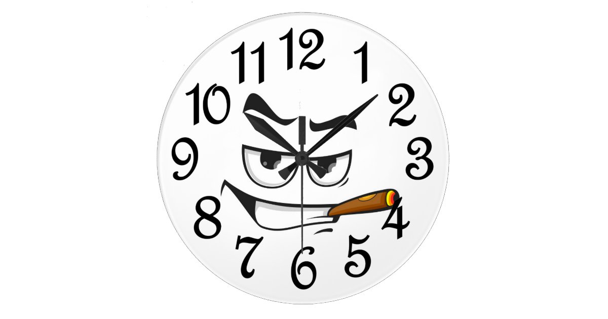 Cartoon Character Face Large Clock | Zazzle