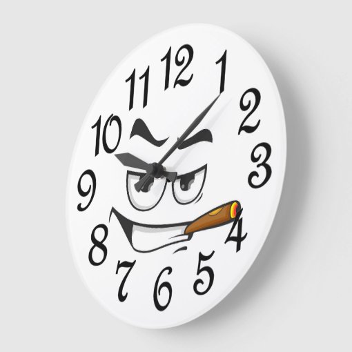 Cartoon Character Face Large Clock | Zazzle
