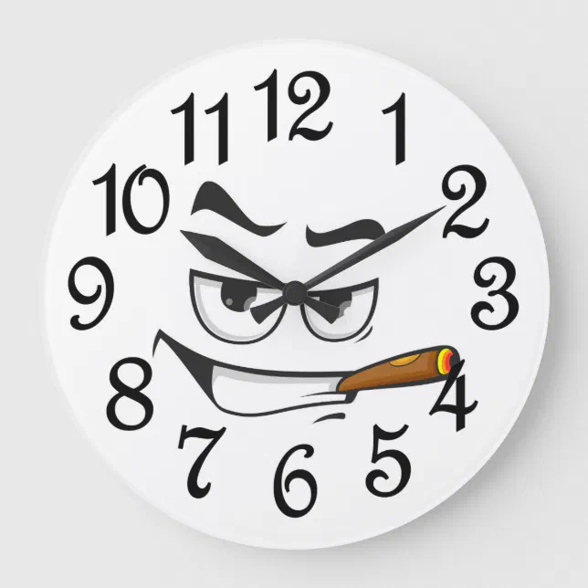 Cartoon Character Face Large Clock | Zazzle