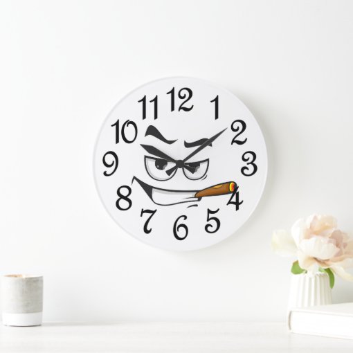 Cartoon Character Face Large Clock | Zazzle