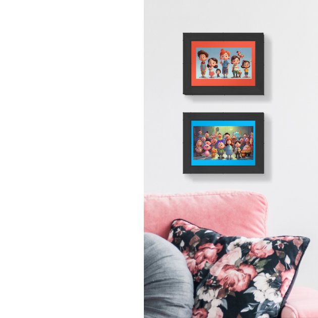 Cartoon characters wall art wall art sets | Zazzle