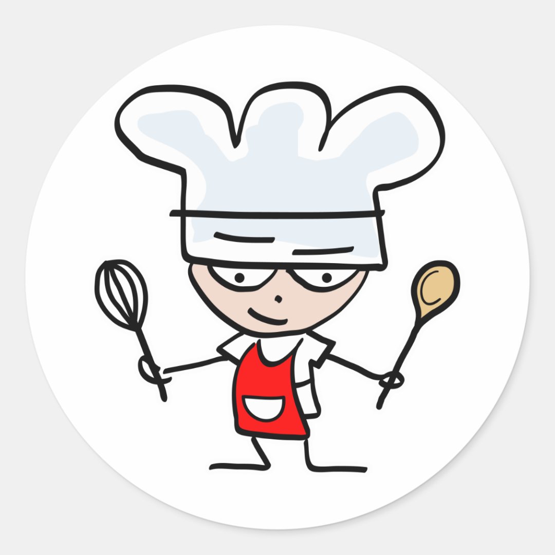 Cartoon chef stickers | Zazzle