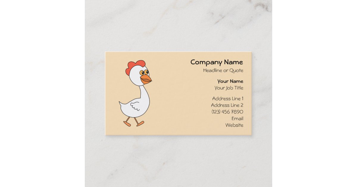 Cartoon Chicken. Business Card | Zazzle
