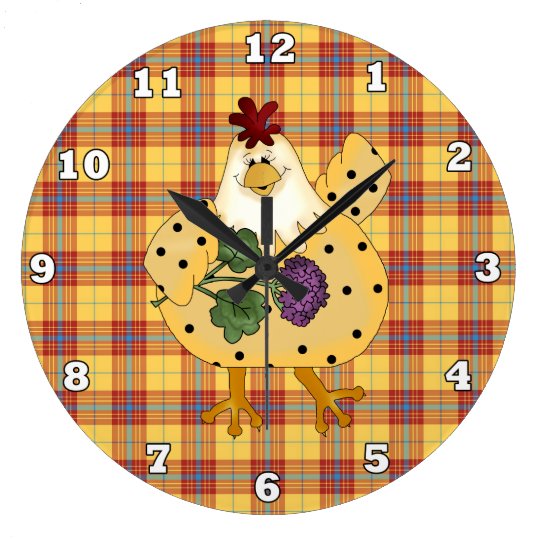 Cartoon Chicken kitchen wall clock | Zazzle.com