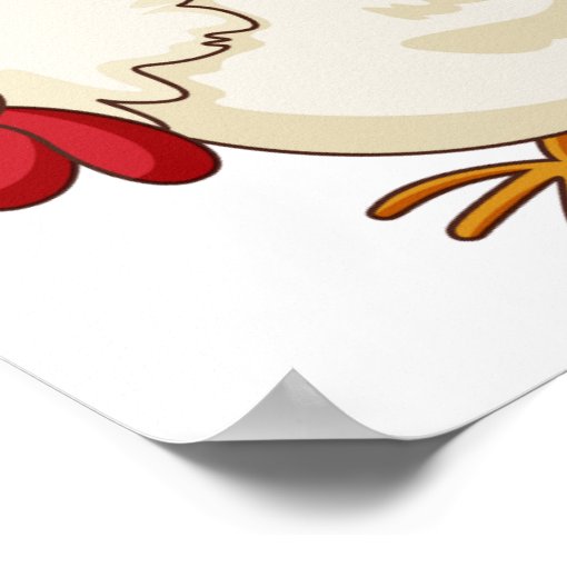 Cartoon Chicken Poster | Zazzle