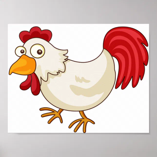 Cartoon Chicken Poster | Zazzle