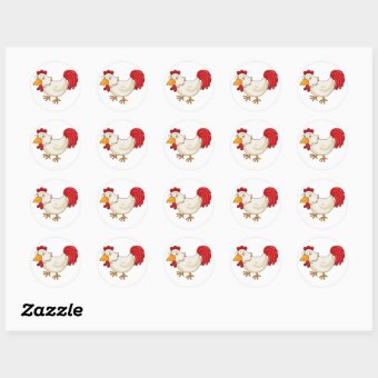 Cartoon Chicken Stickers | Zazzle