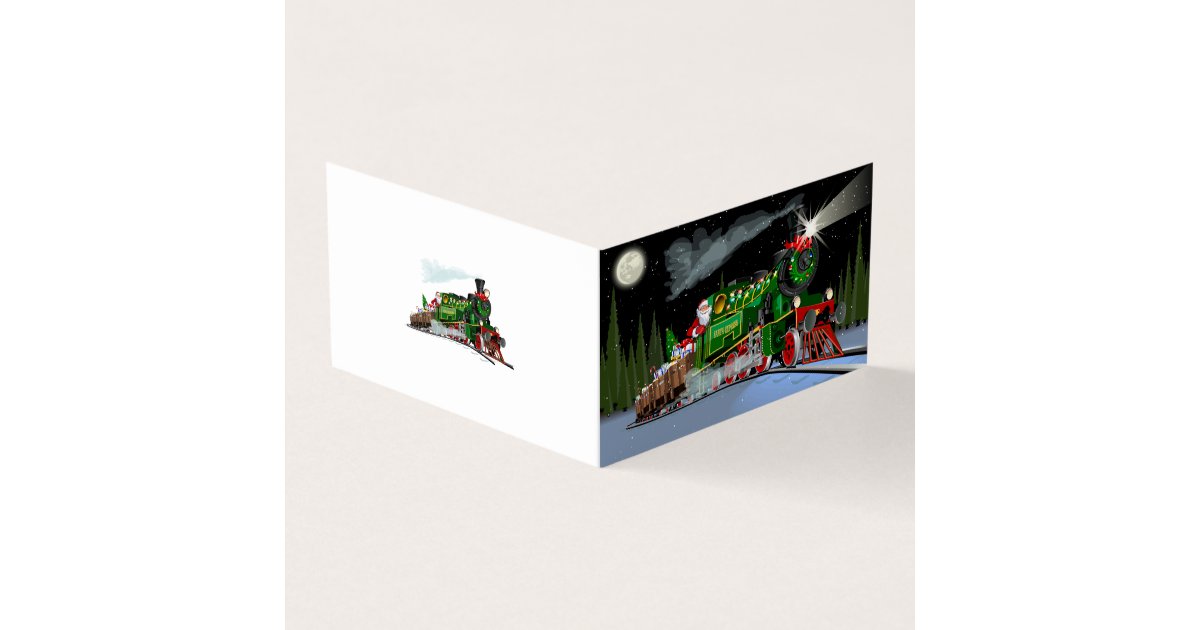 Cartoon Christmas train Postcard | Zazzle