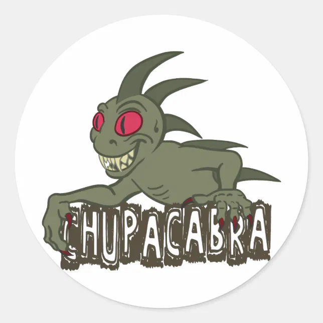 Cartoon Chupacabra Classic Round Sticker | Zazzle