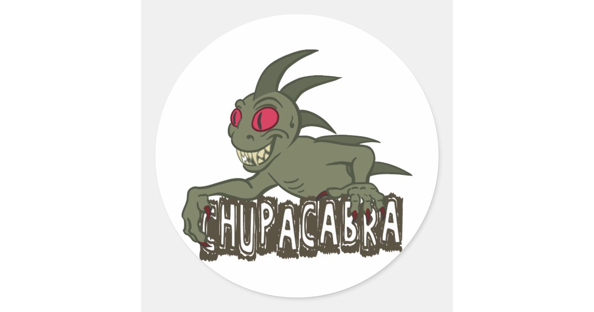 Cartoon Chupacabra Classic Round Sticker | Zazzle