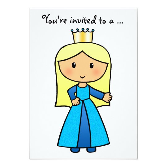 Cartoon Clip Art Cute Blond Princess Bridal Shower Invitation | Zazzle.com