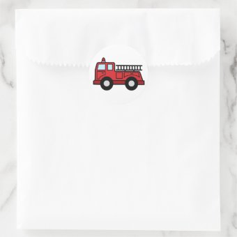 Cartoon Clip Art Firetruck Emergency Vehicle Truck Classic Round ...
