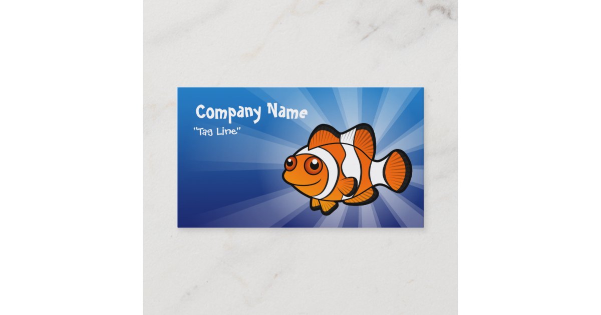 Cartoon Clownfish Business Card | Zazzle