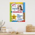 Cartoon Comic Book Style Voting school Poster | Zazzle