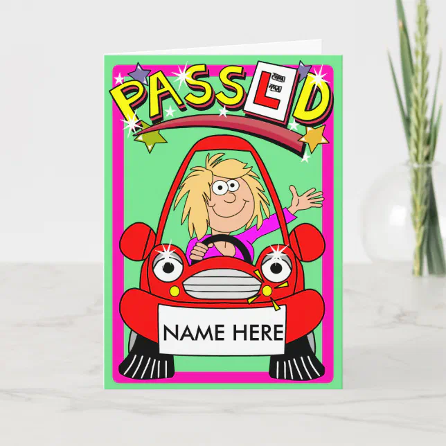 Cartoon Congratulations On Passing Driving Test Card | Zazzle