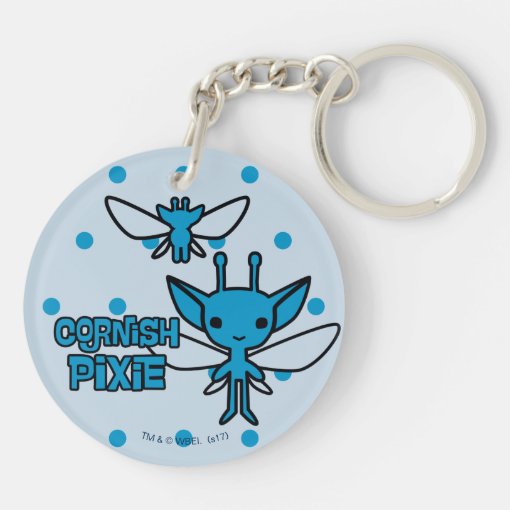 Cartoon Cornish Pixie Character Art Keychain | Zazzle