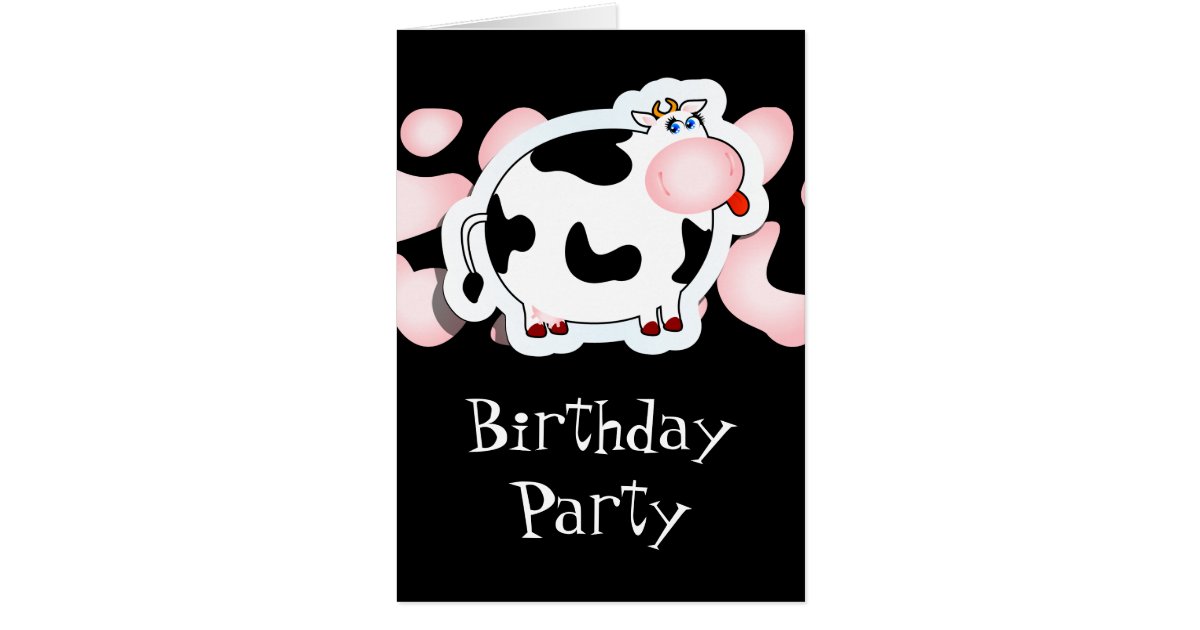 Cartoon cow, card | Zazzle