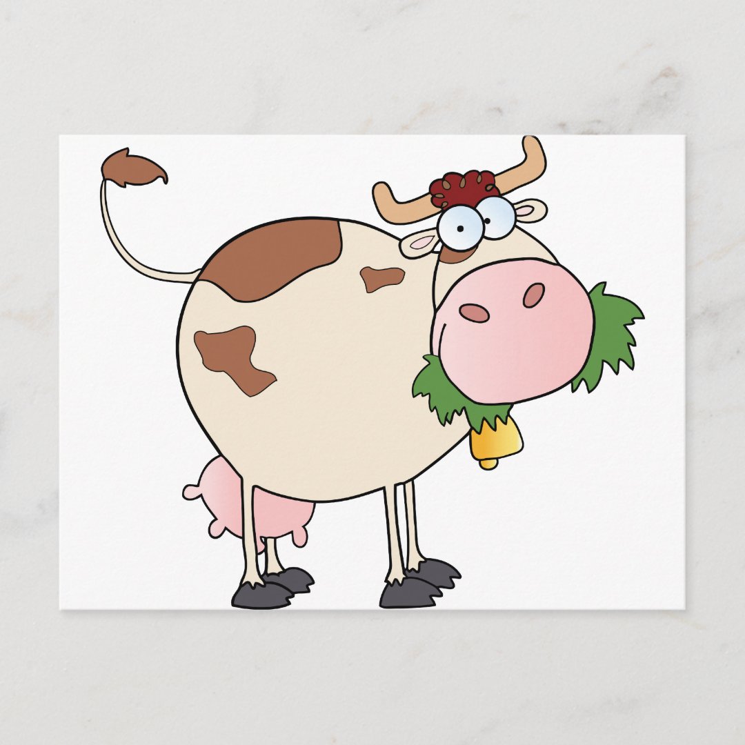 Cartoon Cow Character Postcard | Zazzle