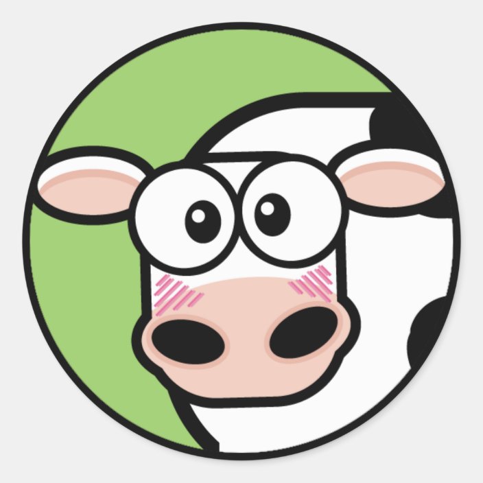 Cartoon Cow Customizable Sticker | Zazzle.com
