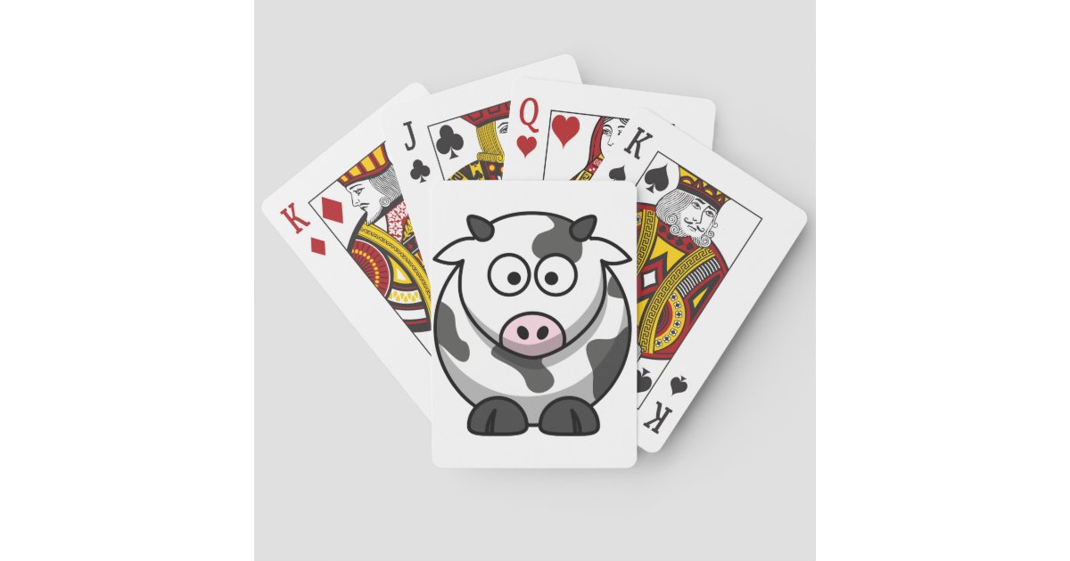 Cartoon Cow Playing Cards | Zazzle
