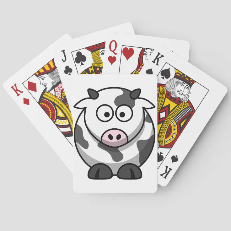 Cartoon Cow Playing Cards | Zazzle