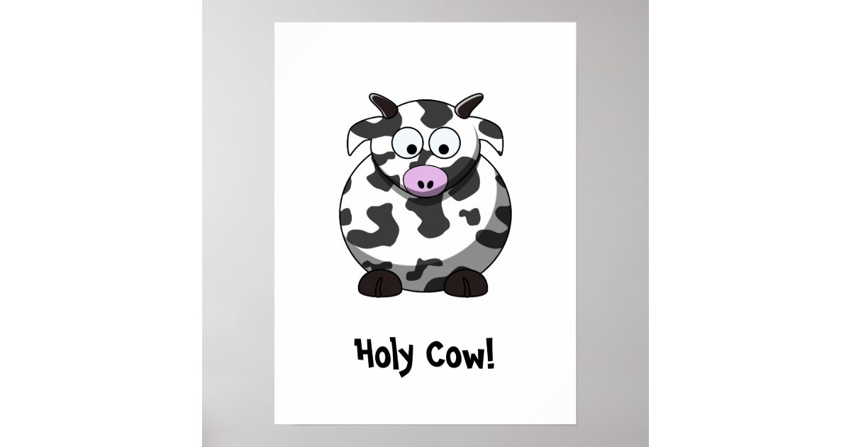Cartoon Cow Poster | Zazzle