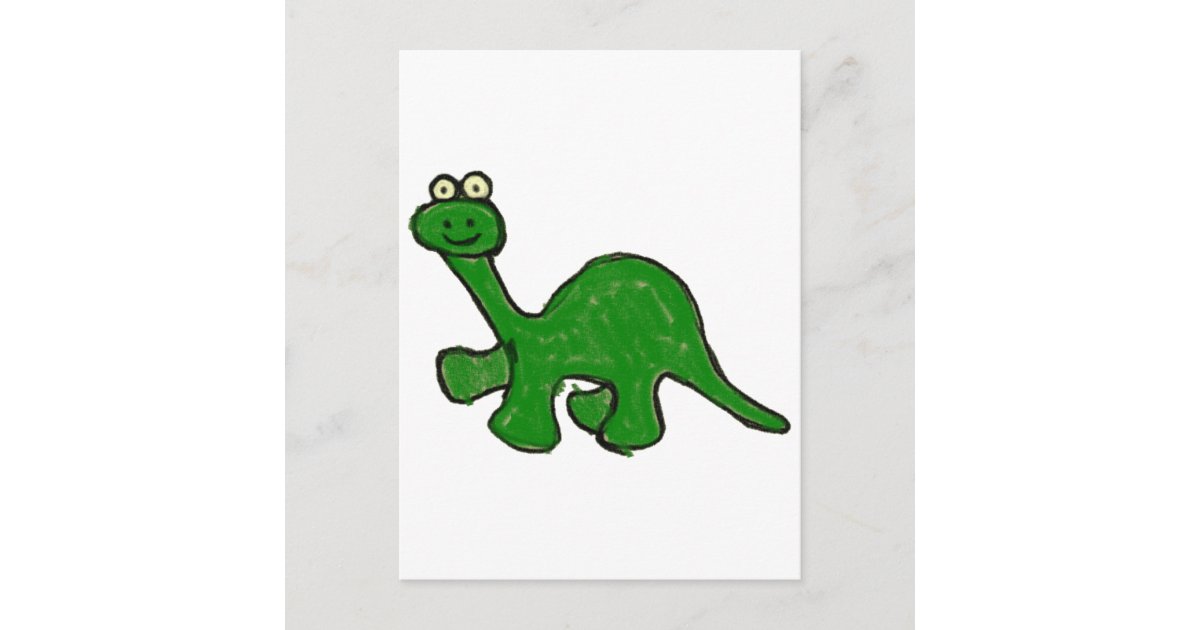 Cartoon Crayon Brontosaurus Collection Postcard | Zazzle