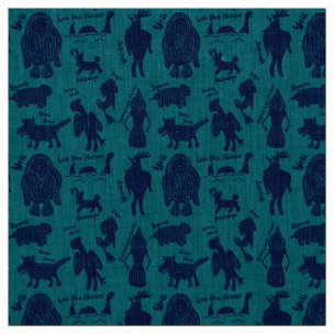 Cute Cartoon Cryptids ID Guide Fabric | Zazzle