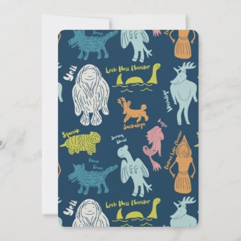 Cartoon Cryptids Cryptozoology Monsters Birthday Invitation | Zazzle