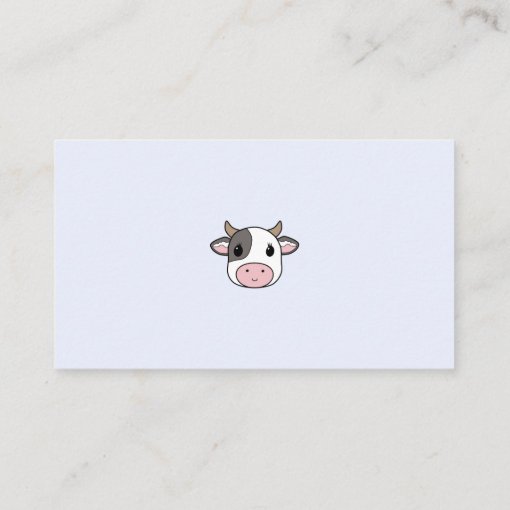 Cartoon Cute Cow Business Card for Farm | Zazzle