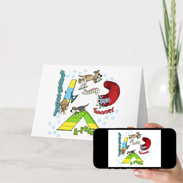 Cartoon Dog Agility Card | Zazzle