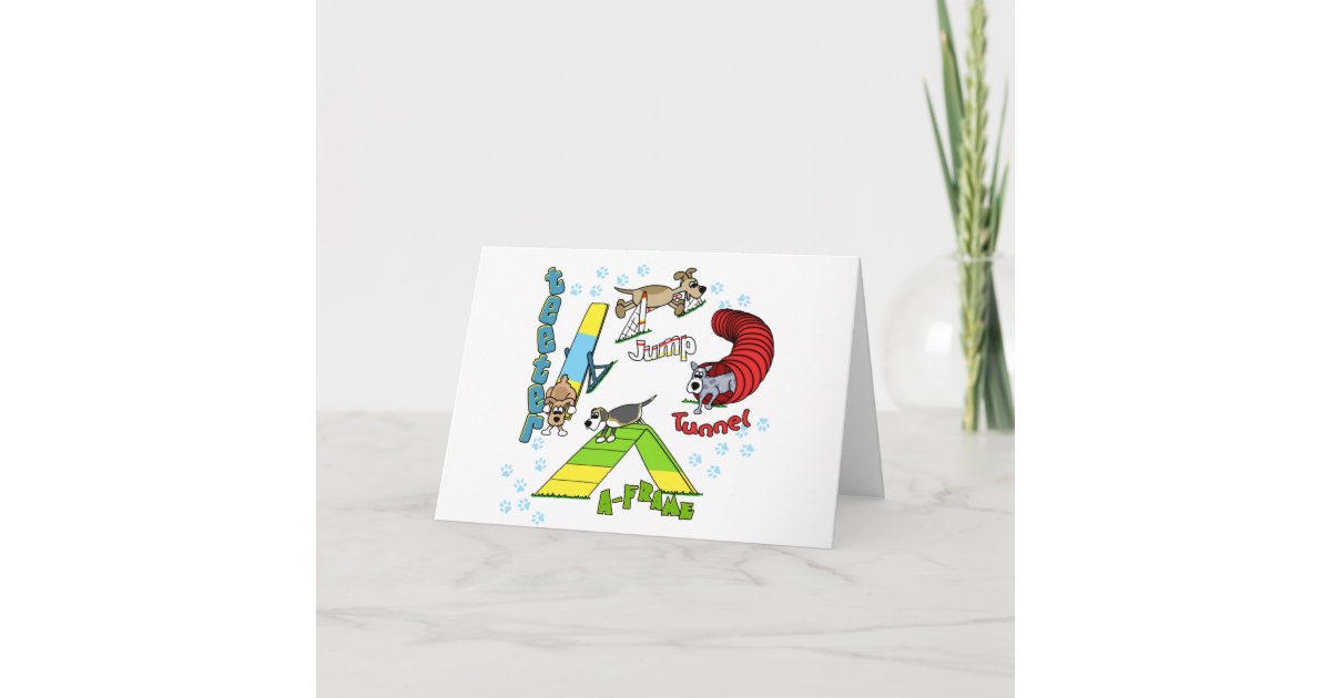 Cartoon Dog Agility Card | Zazzle
