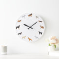 Cartoon Dog Breeds Large Clock | Zazzle