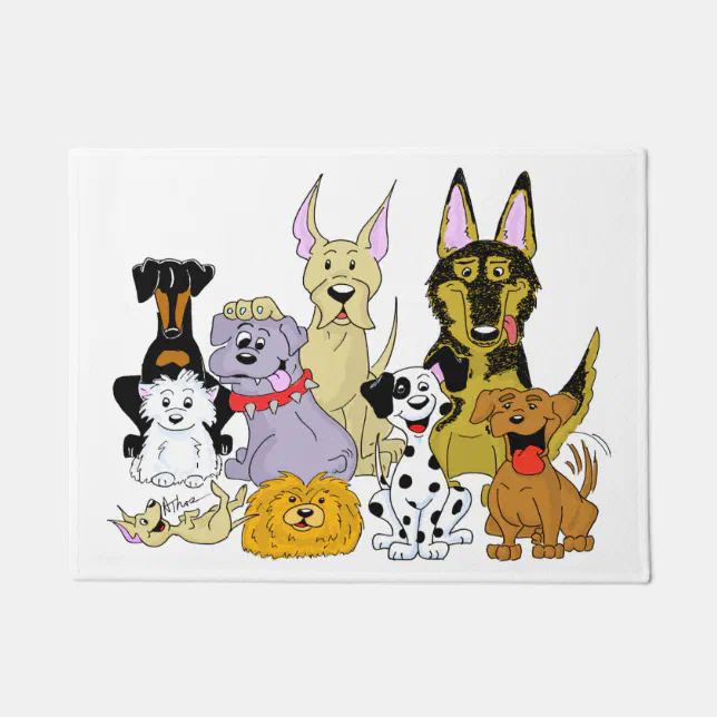 Cartoon Dog Pack Doormat | Zazzle