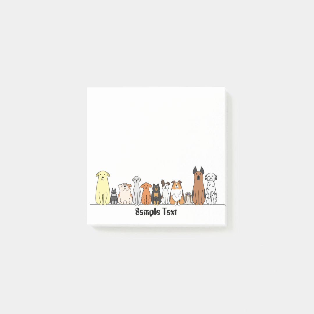 cartoon dogs postit post-it notes | Zazzle