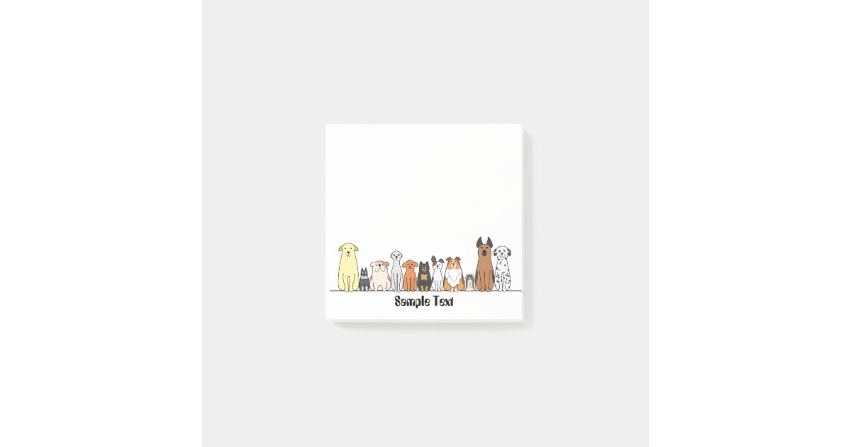 cartoon dogs postit post-it notes | Zazzle