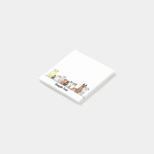 cartoon dogs postit post-it notes | Zazzle