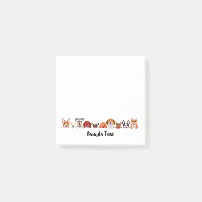 cartoon dogs postit post-it notes | Zazzle