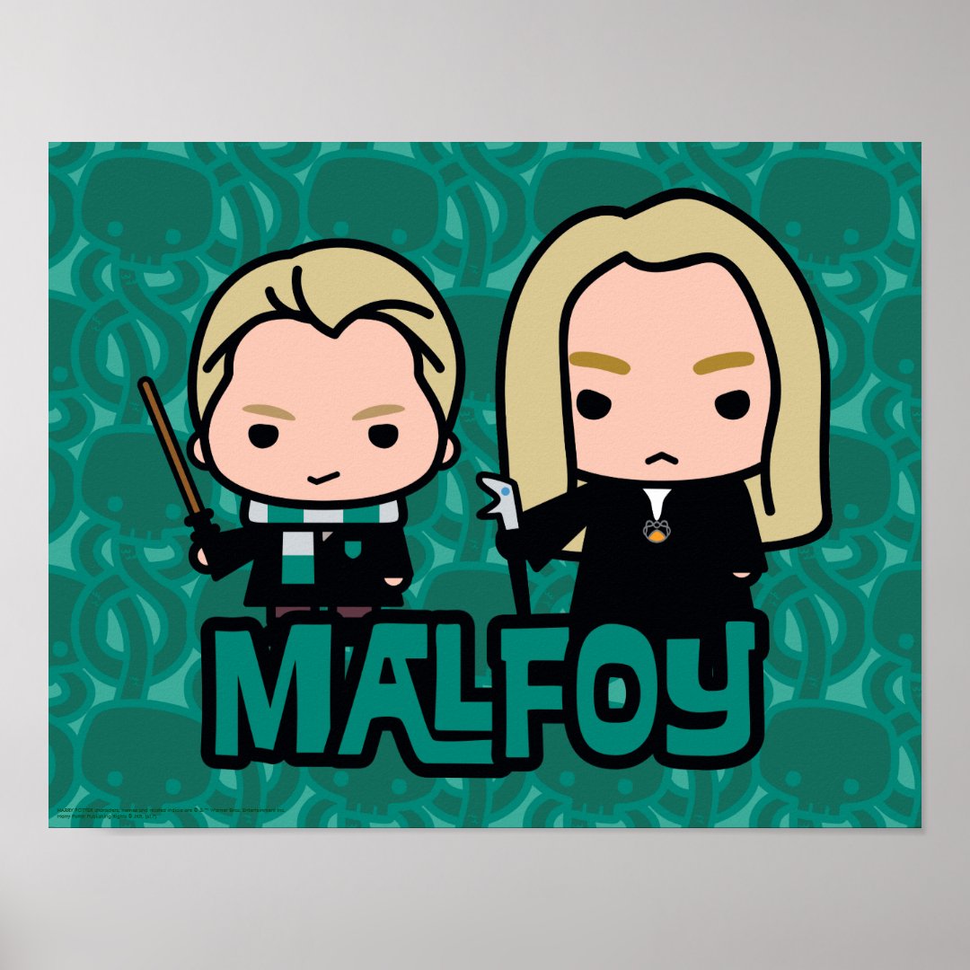 Cartoon Draco and Lucius Malfoy Character Art Poster | Zazzle