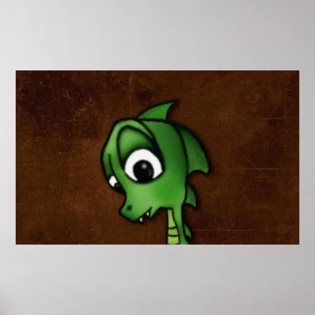 Cartoon Dragon Poster | Zazzle